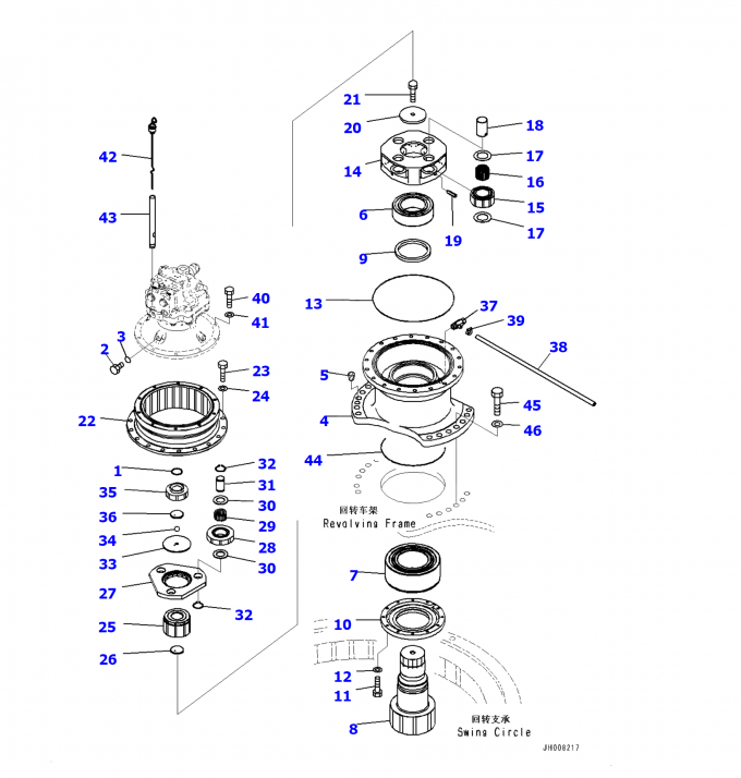 PC300-8MO Excavator Swing Drive 706-7H-01040 706-7H-03010 Komastu